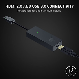 Razer Ripsaw X USB Capture Card w/Camera Connection: 4K 30FPS - OBS & Streamlabs Compatible - for Streaming, Gaming, Video Conference, Zoom, Teams - HDMI 2.0 & USB 3.0 - Compact Design - Plug & Play