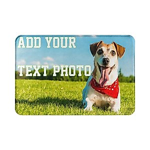 RNANVI Personalized Doormat, Custom Photo Text Image Logo Non-Slip Washable Design Mat Indoor Outdoor for Bedroom Room Garden Office, Bathroom Home(23.6"X15.7")