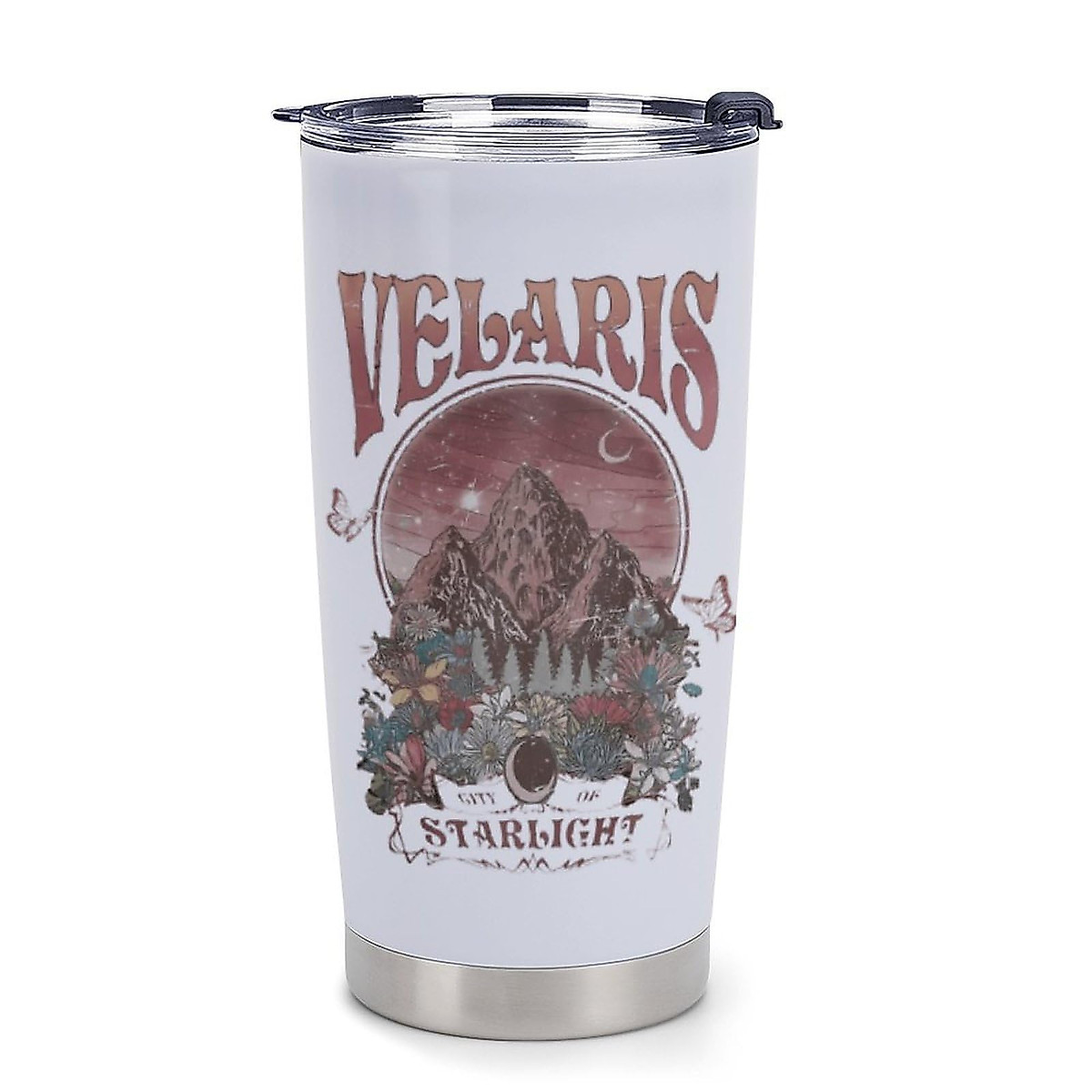 Velaris City Of Starlight Tumbler Acotar The Night Court Bookish 20 Oz Stainless Steel Insulated Tumblers with Lid And Straw Bookish Acotar Travel Coffee Mug Gifts