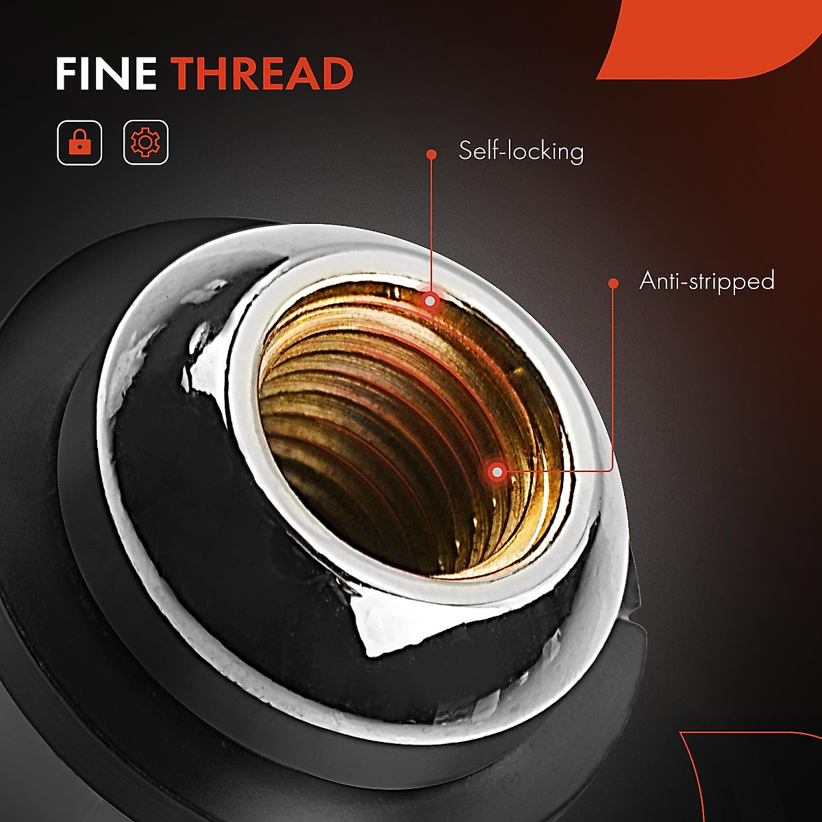 A-Premium M12-1.50 Wheel Lug Nuts Compatible with Ford Focus Dodge Grand Caravan Charger Chrysler Town & Country Honda Passport Front or Rear 10-PC Set