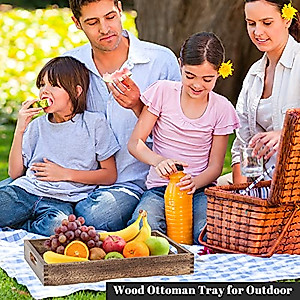 Walnut Wood Serving Tray with Handles (17 Inches)- Large Tray for Ottoman Coffee Table, Used in Bedroom, Living Room, Kitchen, Bathroom, Hospital and Outdoors