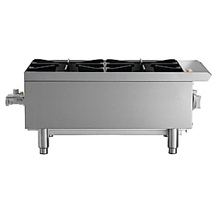 Kratos Commercial Countertop Gas Range - 2 Burners, 50,000 Total BTU, Field Convertible to Liquid Propane, 12" W (29Y-070)