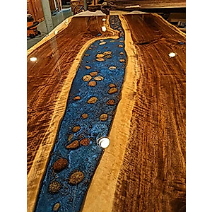 Black Walnut blue epoxy River Dining Table,Top 7' 6" Long by 40" to 44 Wide