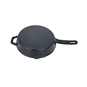 Megamaster 10-inch Round Pre-Seasoned Cast Iron Skillet Pan, Grill Accessory, Camping Cooking Accessory 630-0009P