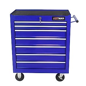 Tool Cart on Wheels 24.2in，7 Drawers Rolling Tool Box，Locked Drawers Storage Organizer Cabinet for Garage, Warehouse, Repair Shop, Workshop