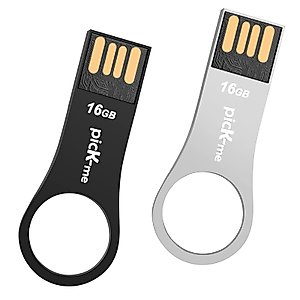 picK-me USB 2.0 Flash Drives, High Speed Thumb Drive Disk Memory Stick, for Data Storage and Share, for Desktop/Laptop/Smart TV/Car Audio etc (16GB, 2 PCS)