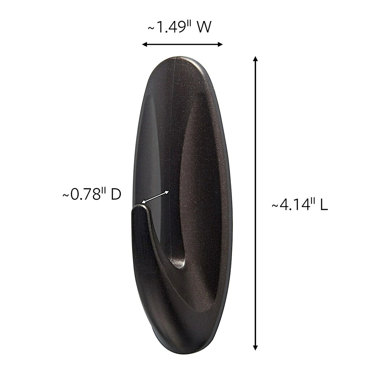 Command Outdoor Large Hooks, Bronze, Holds up to 5 lbs, 3-Hooks, 4-Strips, Decorate Damage-Free