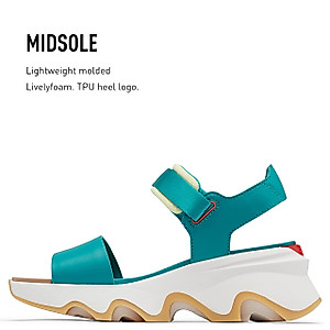 Sorel Women's Kinetic Impact Y-Strap High Sandals - Teal Chloride, Sea Salt - Size 8