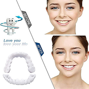2 Pairs of occlusal Tooth veneers and Smiling Tooth veneers to Protect and Cover Imperfect Teeth, and whitening Braces to Keep Teeth White and Tidy,… (Large Size)