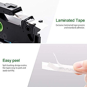 PT-D220 PTH100 PTD210 PTD600 Compatible Brother Label Maker Tape 12mm 0.47 Inch Laminated Replacement for Brother P-Touch TZe Tape TZe-231 TZe-131 TZe-431 TZe-531 TZe-631 TZe-731, 6-Pack
