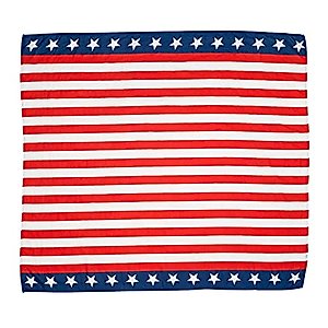 TWIG & BALE USA American Flag Muslin Baby Blanket - Red White and Blue - Stars and Stripes - 47" x 43" - Organic Cotton Patriotic Swaddle Receiving Blanket