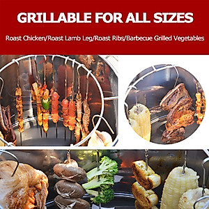 RIIGOOG Large Portable Charcoal Grills, Stainless Charcoal BBQ Grill Barrel 360° Smokeless Outdoor Barbecue Grill for Travel, Outdoor Cooking and BBQ, Camping Grill Picnic Patio Backyard