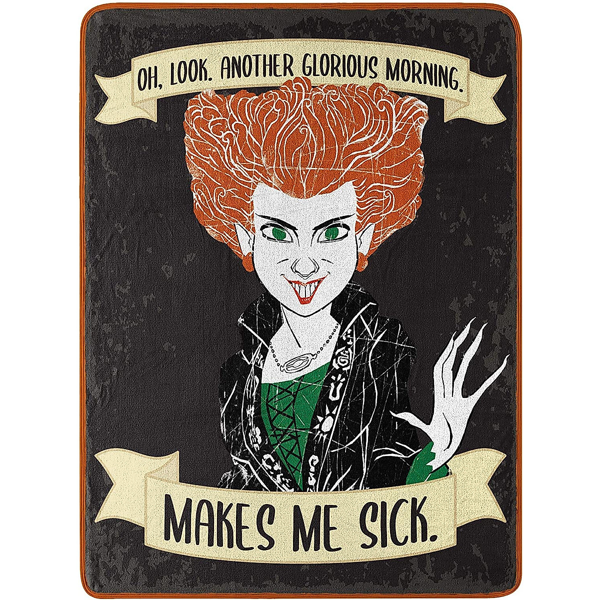 C.P.R. Disney Hocus Pocus Winifred Blanket 46'' x 60'' Warm Soft Super Throw Plush Hocus Pocus Sanderson Sisters (Hocus Pocus)