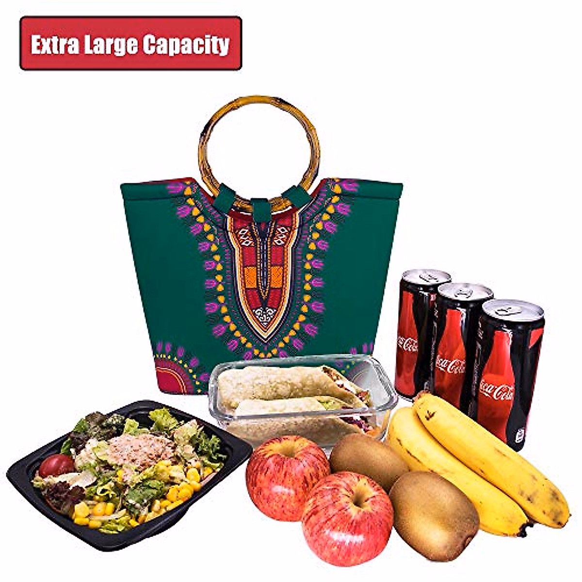 CHAUDER Insulated Neoprene Lunch Bag: Lunch Tote Carry Case Box Cooler Container with Zipper, Washable, Reusable, Perfect For Women To Office (Green)