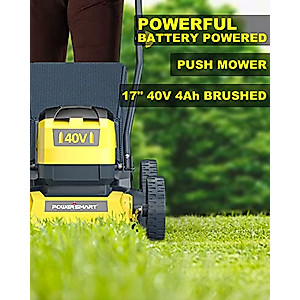Lawn Mower Dual-Force Cutting Cordless Lawn Mower (17inch 40V4.0Ah)…