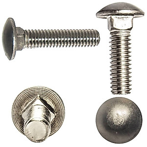 25 Pcs 1/4-20 X 5/8" Carriage Bolts Stainless Steel 18-8 Round Head