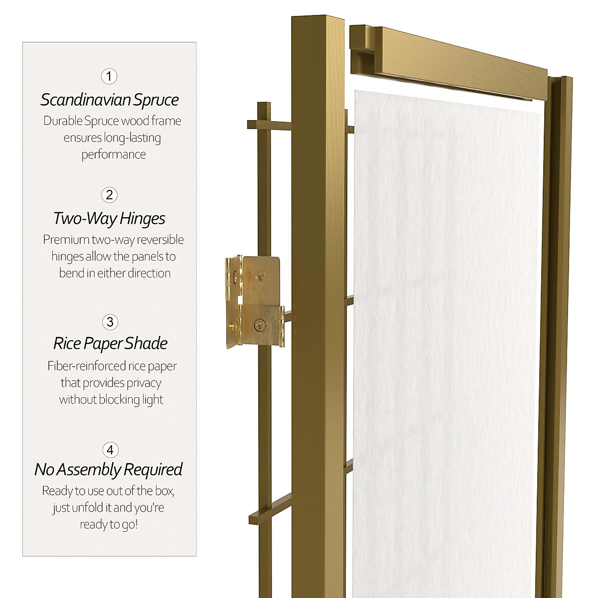 Red Lantern 6 ft. Tall Window Pane-Special Edition-Gold-6 Panels Room Divider