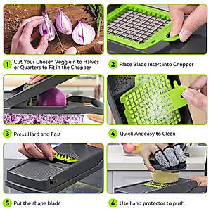 YHQPHZM Vegetable Chopper, 19 in 1 Pro Onion Chopper, Multifunctional Food Chopper, Professional Kitchen Vegetable Slicer Dicer Cutter, Carrot and Cucumber Vegetable Salad Chopper