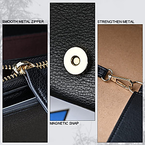 Geermolan Crossbody Bags for Women, Small Shoulder Bag Cell Phone Wallet Purse and handbags with Card Slots Black