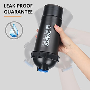 VIGIND Protein Shaker Bottle,18oz Shaker Bottles For Protein Mixes,Sports Water Bottle,Supplement Mixer Bottle,Leak Proof,Non Slip,With a 5oz Storage Cups And a Pill Tray (Blue)