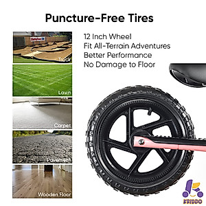 KRIDDO Toddler Balance Bike 2 Year Old, Age 24 Months to 5 Years Old, Early Learning Interactive Push Bicycle with Steady Balancing, Gift Bike for 2-5 Boys Girls, Pink