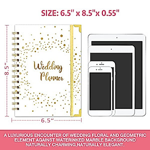 Wedding Planner - Wedding Planning Book, 8.4" x 6.3", Great Wedding Planner Book and Organizer with Hardcover and Elastic Binder for Couples, Timeline & Calendar, Guest Planning, Venues & Suppliers