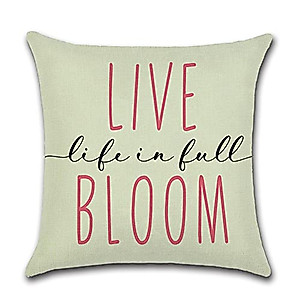 Ohok Spring Summer Outdoor Waterproof Pillow Covers 18x18 Set of 4 Farmhouse Decor Pillow Covers Flowers Live Bloom Outdoor Patio Throw Pillow Covers for Patio Funiture Garden Bed Couch Sofa