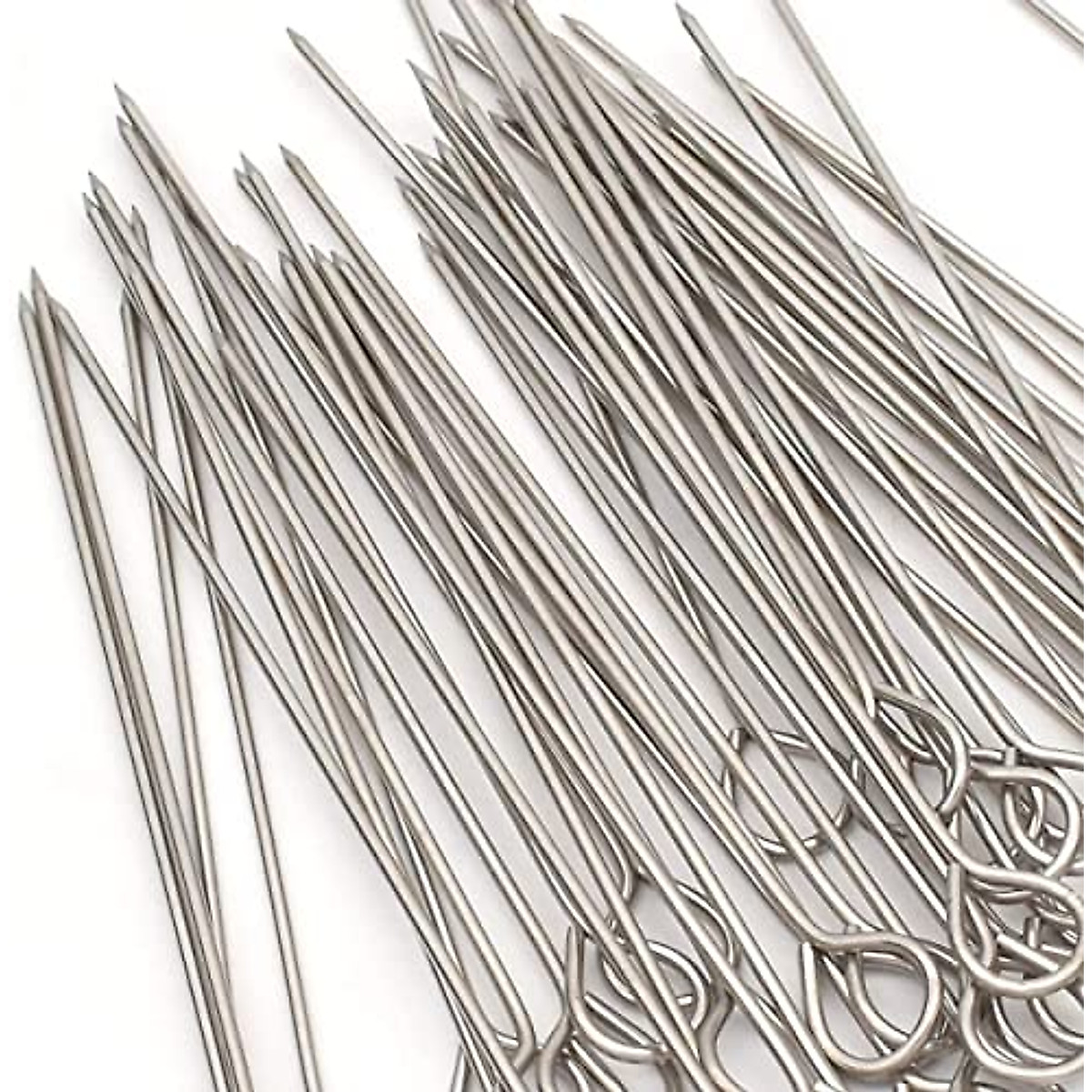 12pcs 10Inch Stainless Steel Skewers,Roast Goose Needle Barbecue,BBQ Skewer Sticks for BBQ Grilling Kebob Meat Chicken Vegetable Appetiser