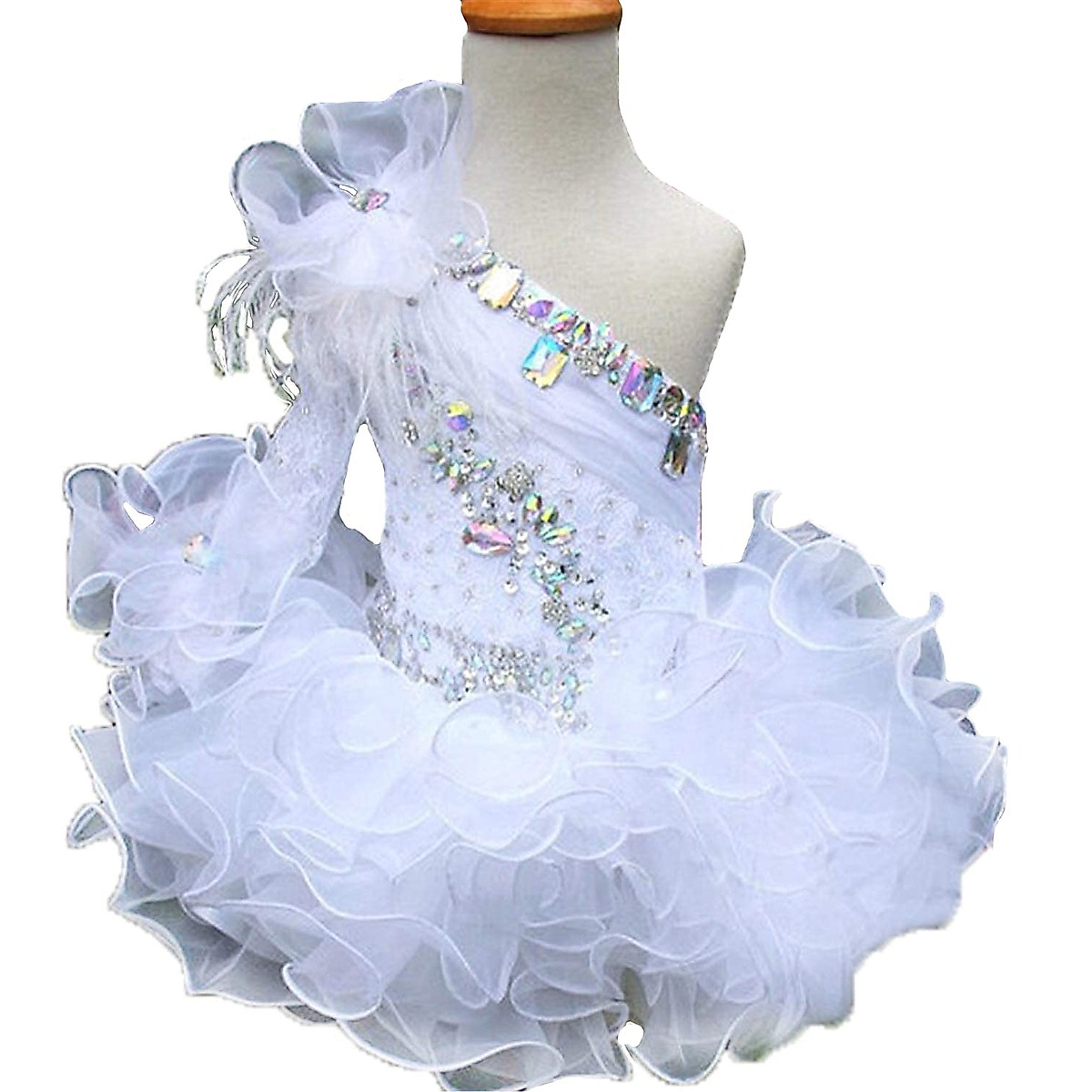 Junguan Infant Girls Wedding Party Gowns Newborn Pageant Tutu Cupcake Dress 6 US Yellow