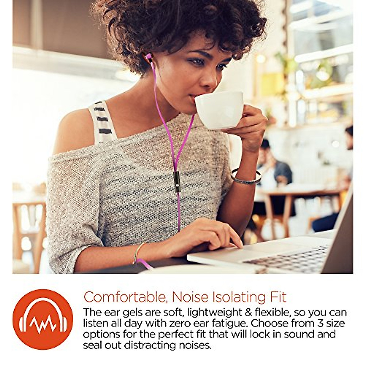 HyperGear dBm Special Edition Earphones. Noise Isolating Comfort Ear Gel Fit, in-line Microphone for Hands-Free Calls & Music. Compatible for iPhones, Androids, iPads, Tablets & Other Devices (Rose)