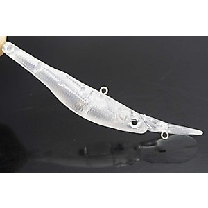 Free Eye 20PCS Unpainted Fishing Blanks Crankbait 9.6cm 4.77g topwater Artificial Bait Fishing Lures Blank Minnowbait Hard unpainted Artificial Bait Bodies DIY Fishing Tackle Spoons