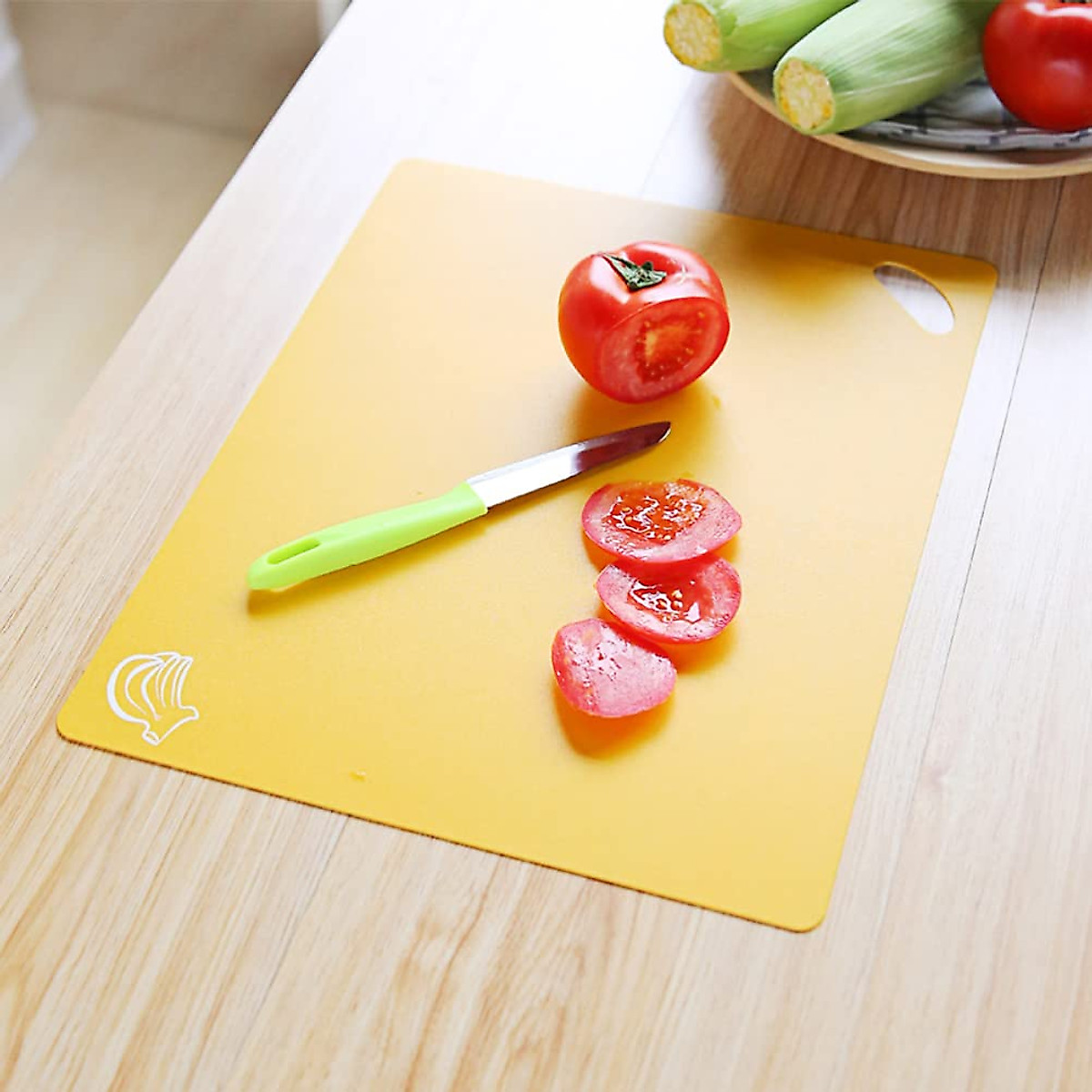 iplusmile Cutting Board Mats Set, Countertop Chopping Block Flexible Plastic Kitchen Chopping Board Colored Mats for Fruit Vegetables Meat, Dishwasher Safe, Set of 4