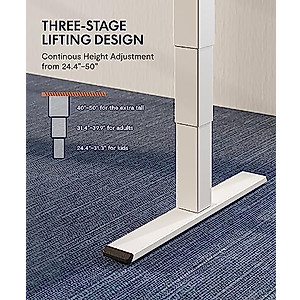 FLEXISPOT Pro Bamboo 3 Stages Dual Motor 60x30 Inch Electric Standing Desk Bamboo Contour Whole-Piece Board Height Adjustable Desk Electric Stand Up Desk (White Frame + Bamboo Curved Desktop)
