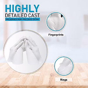 XL Hand Casting Kit for Families, Up to 6 Hands (Adults and Children) | Hand Hold Mold Plaster Casting DIY Keepsake Hands Sculpture Kit