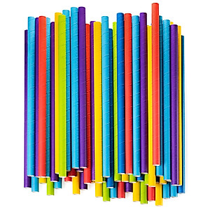 Comfy Package [Case of 2,000] Paper Jumbo Smoothie Straws,100% Biodegradable - Assorted Colors