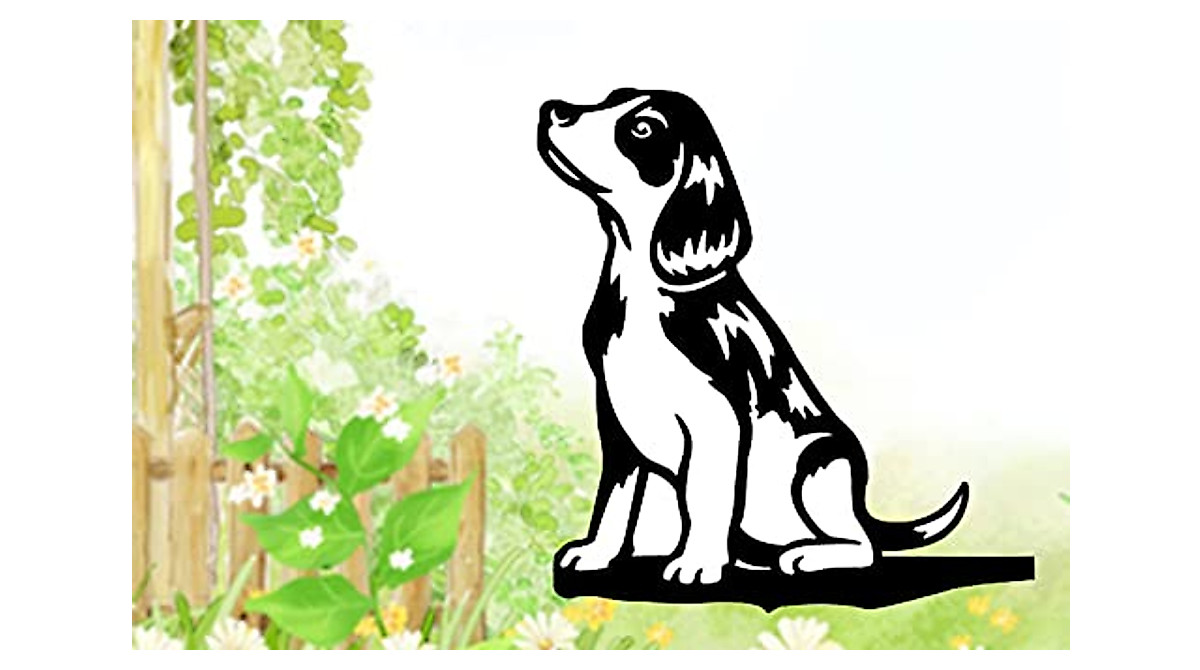 Charming Metal Beagle Dog Art for Garden, Yard & Trees