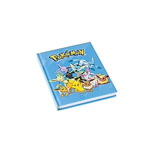 Silver Buffalo Pokémon Eevee & Pikachu Hard Cover Journal Notebook with Ribbon Book Mark, 6 x 8 inches, Blue