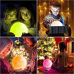 Shiny Alice 16 Colors Personalized Photo Night Light Customized 3D Printing USB Charging Moon Lamp Moon Light Night Light for Kids Gift for Women Christmas Gift…