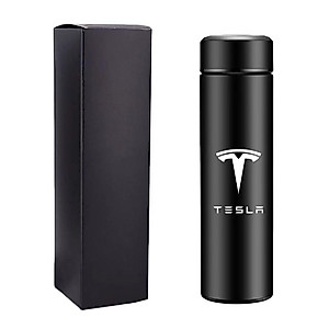 MADASD Insulated Coffee Cup for Tesla Model Y,Insulated Coffee Tumbler Stainless Steel to Go for Hot/Ice Coffee Tea with Seal Lid nsulated Beverage Containers,Black