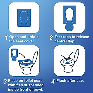 Rockland Guard - Disposable Toilet Seat Covers Flushable Paper Travel Pack (50-Count)