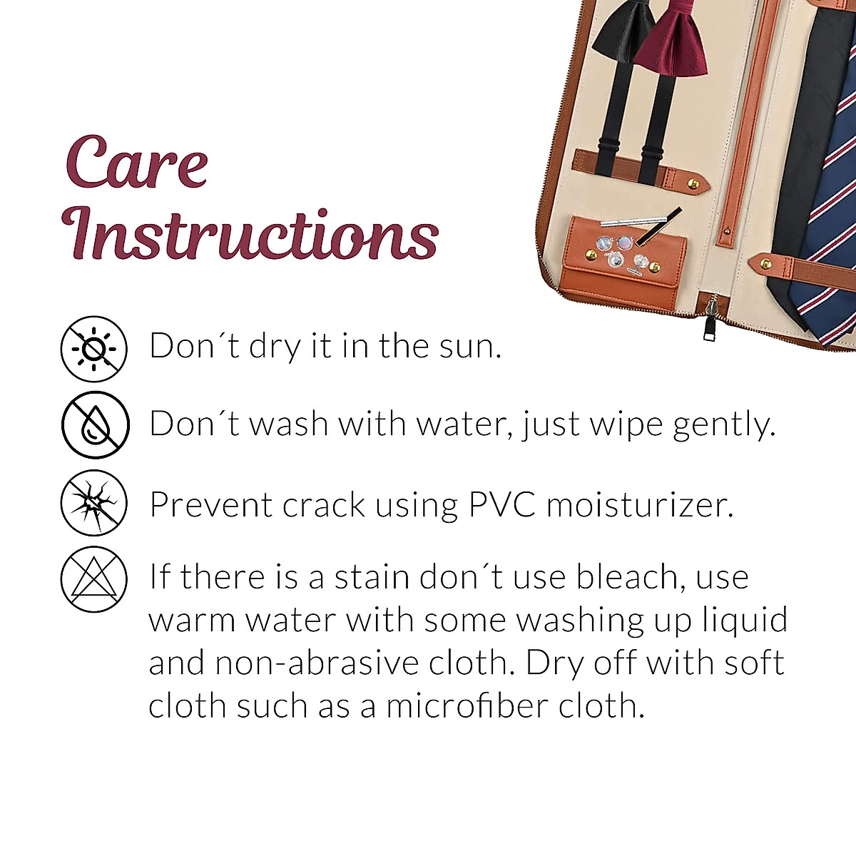 UTILE Tie PU Leather Storage Case for Travel – Holder for Mens Ties, Necktie, Bow Tie, Tie Bar and Cufflinks (17.3 x 6.7 x 1.6 Inches) (Brown, 1 Unit)