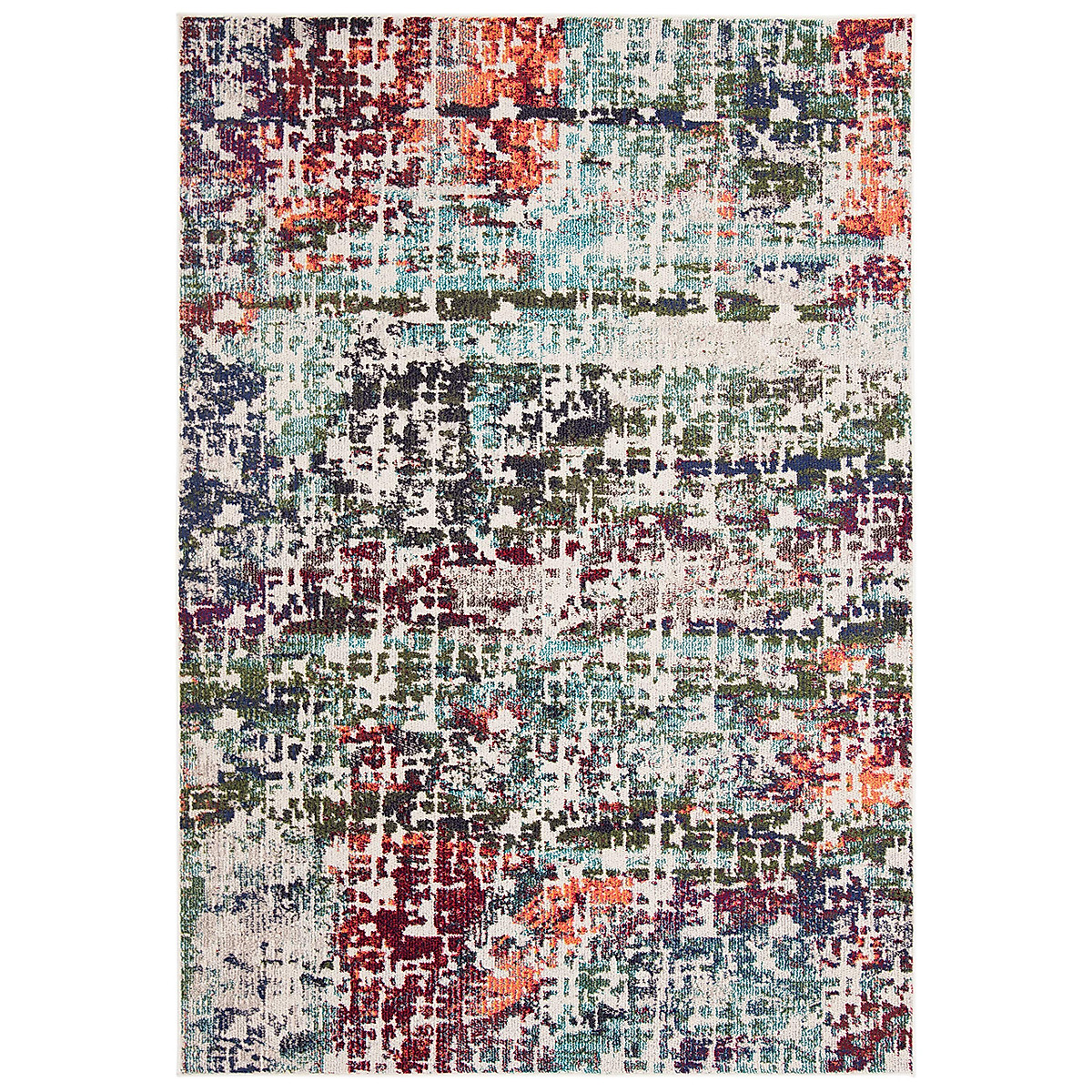 SAFAVIEH Madison Collection Area Rug - 5'3" x 7'6", Blue & Green, Modern Abstract Design, Non-Shedding & Easy Care, Ideal for High Traffic Areas in Living Room, Bedroom (MAD469A)