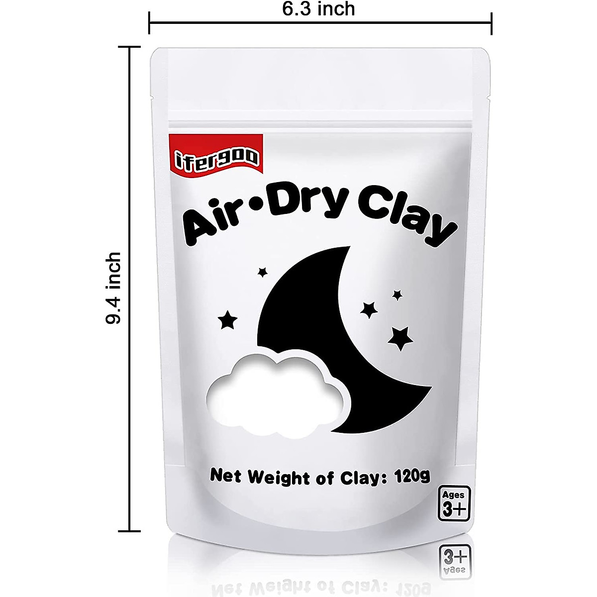 ifergoo White Air Dry Clay, Modeling Clay for School Art & Craft Project. Refill White Clay for Kids Age 3-12, Boys and Girls Gift