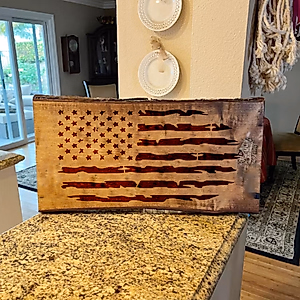 Pkqon Large American Flag Stencil Star Stencils for Painting 50 Stars Military Template for Flag Patriotic Wood Burning Stencils for Spray Painting on Shirt Project Crafts Wooden (Flag Two)