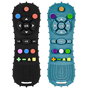 Small Dog Chew Toys for Puppy Teething,Crate Training Aids for Puppies, Multifunctional Gum Massage & Anxiety Reduction, Safe & Funny Interactive Dog Toy for Small Medium Breed (Blue and Black)