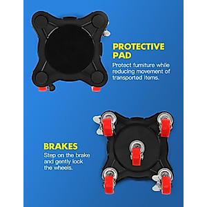 AIDCARRY Furniture Dolly, Heavy Duty Furniture Movers with 5 Wheels