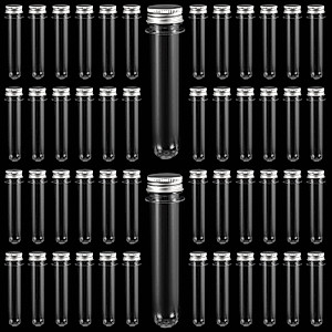 MANCHAP 80 PCS 40ml Clear Test Tubes with Caps, 140 x 25mm Plastic Storage Tubes for Gumball, Plants, Spices, Candy, Scientific Experiments