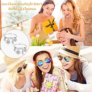 2 Pack Sister Bracelet Sister Jewelry for Women Girls Best Friends Bracelets Gifts for Birthday Graduation Christmas Day (Style B)