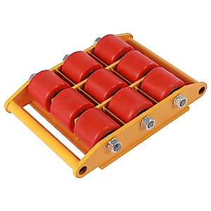 Heavy Duty Machine Dolly Skate, Machinery Roller Mover with Steering Handle, 8T 17600lbs Machine Moving Skates Industrial Machinery Mover Rotating Roller (15t 33000lbs)