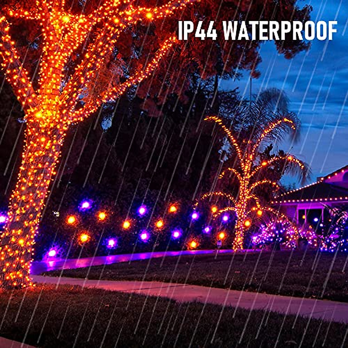 NEROSUN Christmas Mini String Lights, 20FT 100 Count Incandescent Connectable Green Wire Christmas Lights, Waterproof Christmas Decorations for Indoor Outdoor Home Garden Yard Decor (Orange, 1)